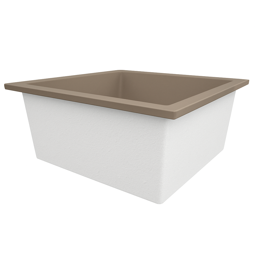 Deep Bathtub 1200 L x 1200 W x 600 Soaking Depth by Omnitub